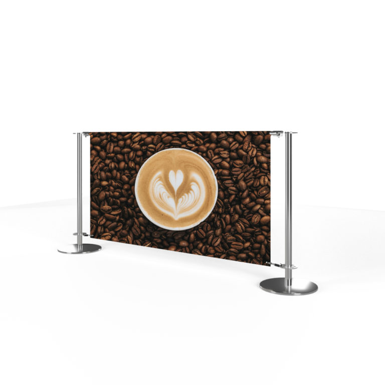 Premium Cafe Barrier System - Chrome - Silverback Visual